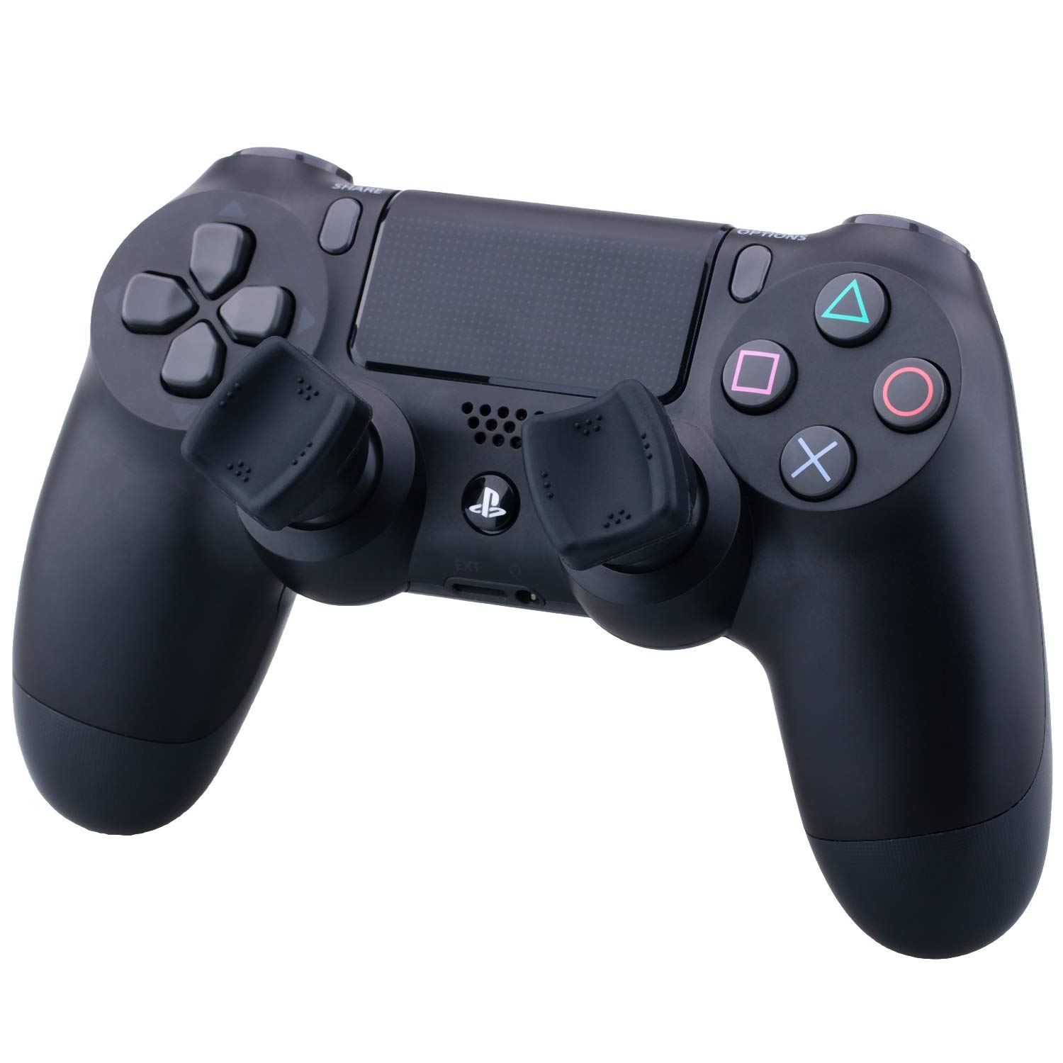 YoRHa Thumb FIT High-Rise Thumbstick Grips Joystick Cap Cover (Black) 2 Units for PlayStation 4 (PS4)/Dualshock 4 Controller
