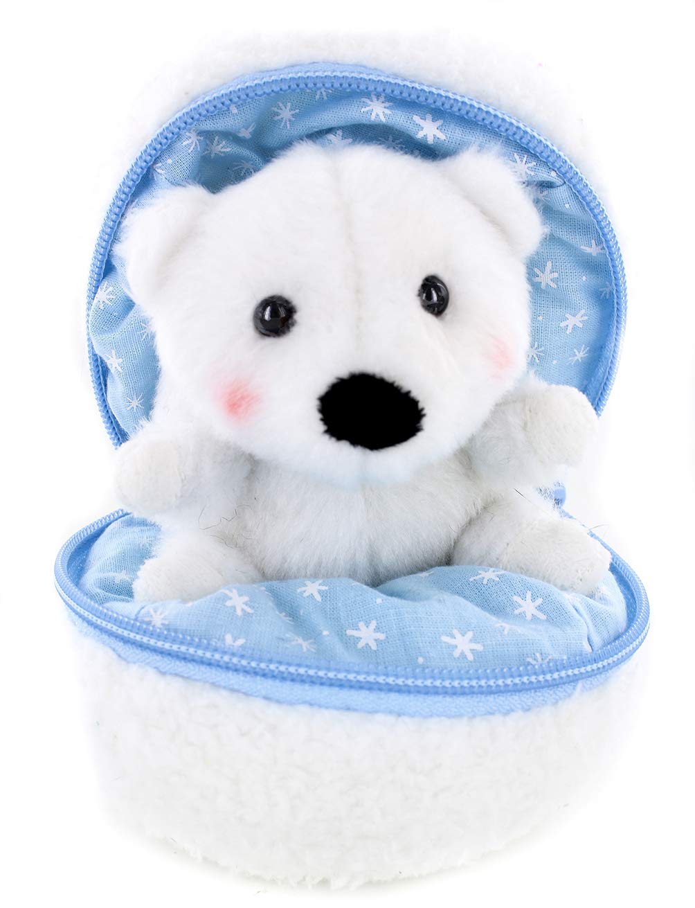 Plushland Snowball Stuffed Zip up Animal Cute Plush Animals Assortment Soft Toy for Girlfriend, Family Members and Friends (New Polar Bear)