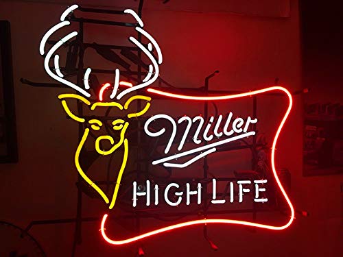 Queen Sense 20"x16" Millers High Life Outdoors Deer Buck Stag Neon Sign (VariousSizes) Beer Bar Pub Man Cave Business Glass Lamp Light DC341
