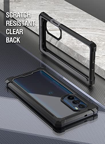 Poetic Guardian Series Case Designed for Motorola Edge Plus 5G 6.7" (2022) / Edge+ 5G UW (2022), Model # XT2201,Full Body Hybrid Shockproof Bumper Cover with Built-in Screen Protector, Black/Clear