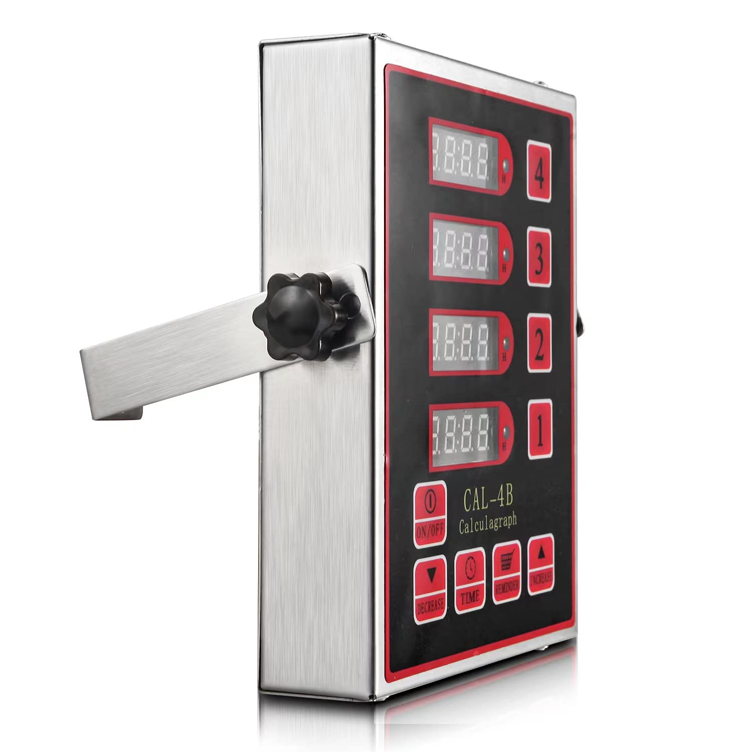 Commercial 4 Channel Timer - DEGOTM Kitchen Stainless Steel 4 Channel Timer Cooking Timers Baked Burger Fried Chicken Loud Alarm Reminder for Restaurant Home Kitchen