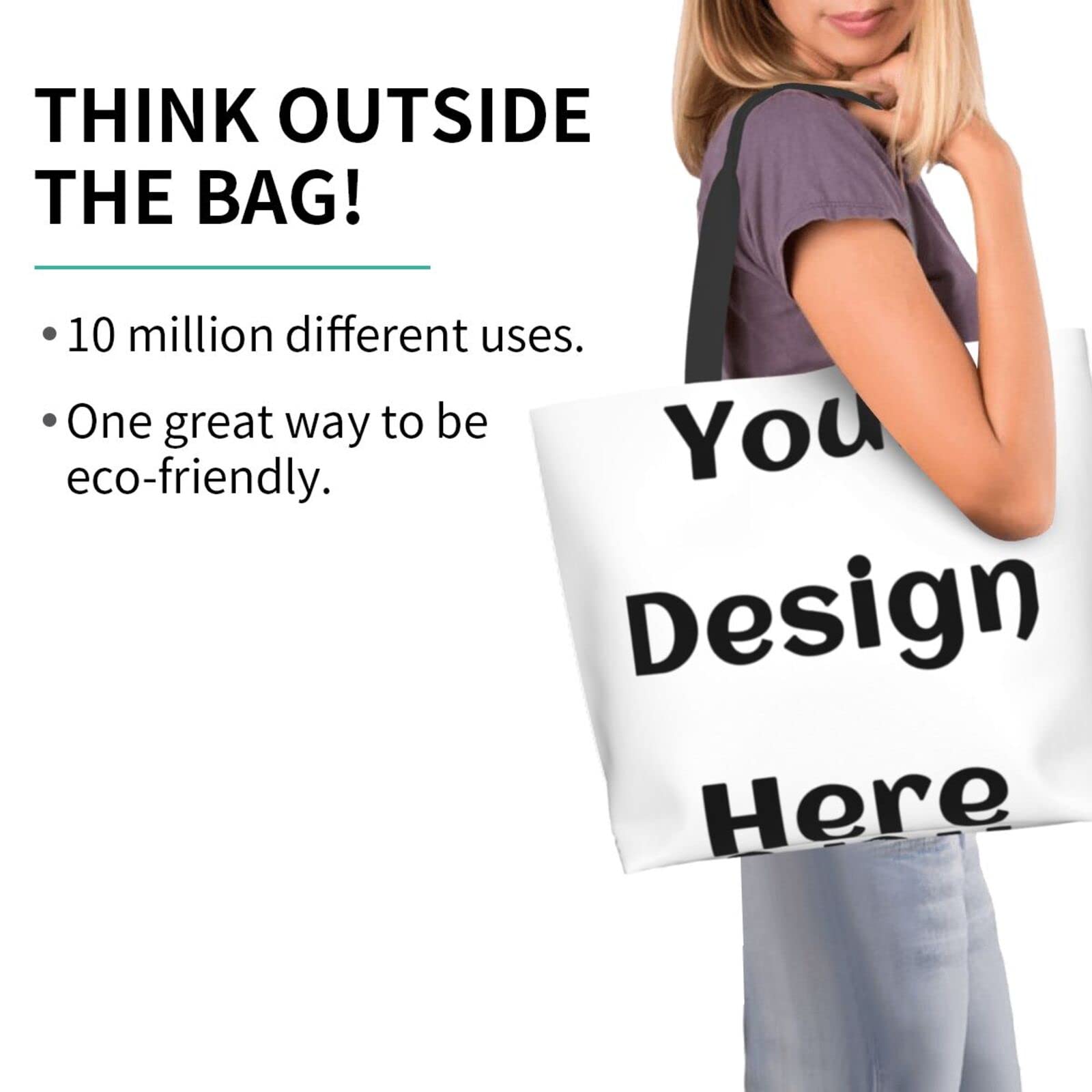 Custom tote bag Add Your Design Here Custom Tote Bag durable Great Gift Add Your Name Your Text Custom Tote Bag Custom Handbag, One Size