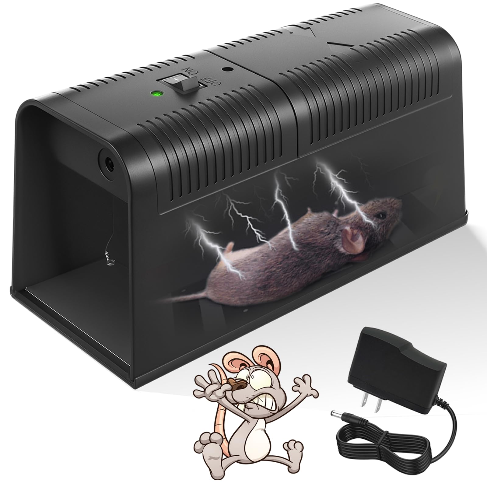 Electric Mouse Trap Zapper Powerful Rat Traps Indoor for Homes with Anti-Escape Door,Effective & Reusable Humane Rodent Zapper Electric Shock Killer for Home,Garage,Kitchens7801115 (2)