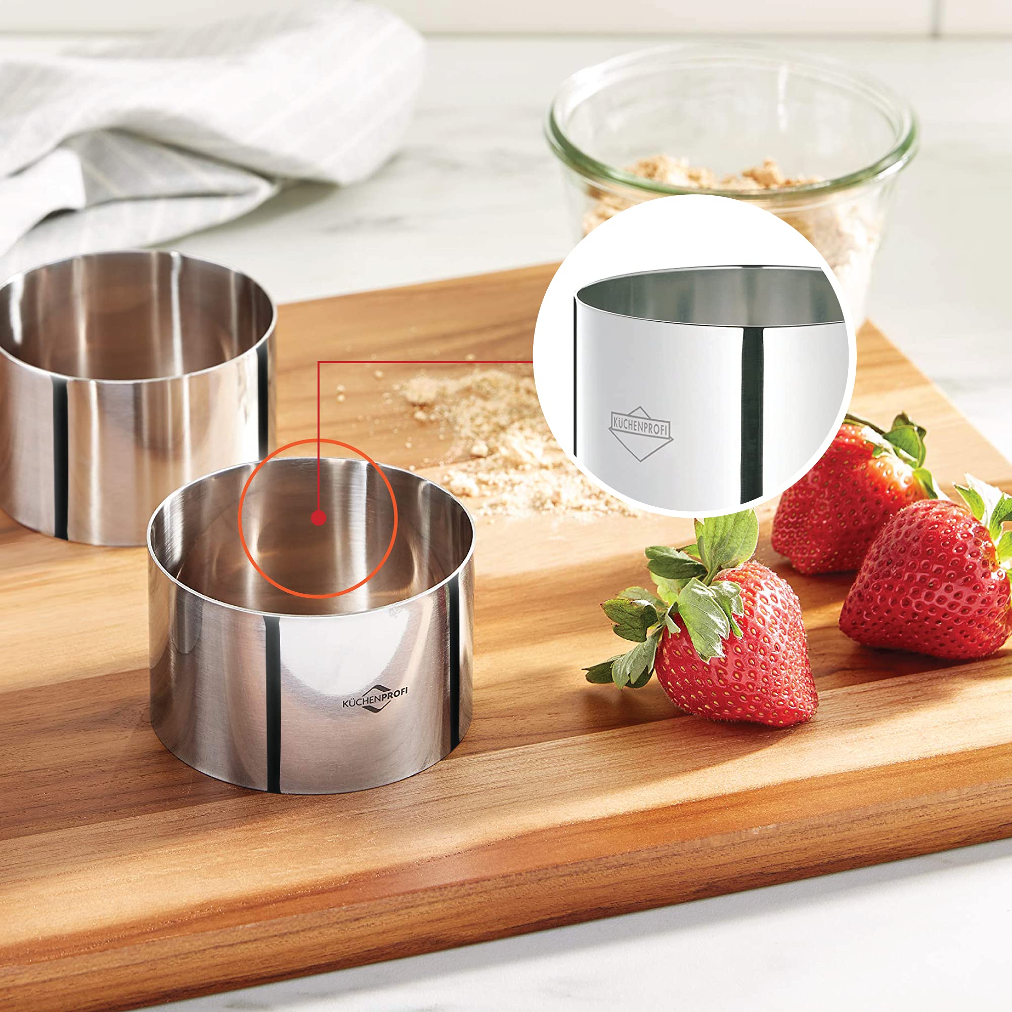 Küchenprofi 3 Kuchenprofi 4-Piece Inch Stainles Steel Food prep/Plating/Forming Rings, Silver