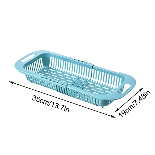 Creahappy 14inch Extendable Over the Sink Colander Strainer Basket Adjustable Strainer Sink Washing Basket Collapsible Colander Fruit Vegetable Strainer Drainer Basket for Kitchen Sink