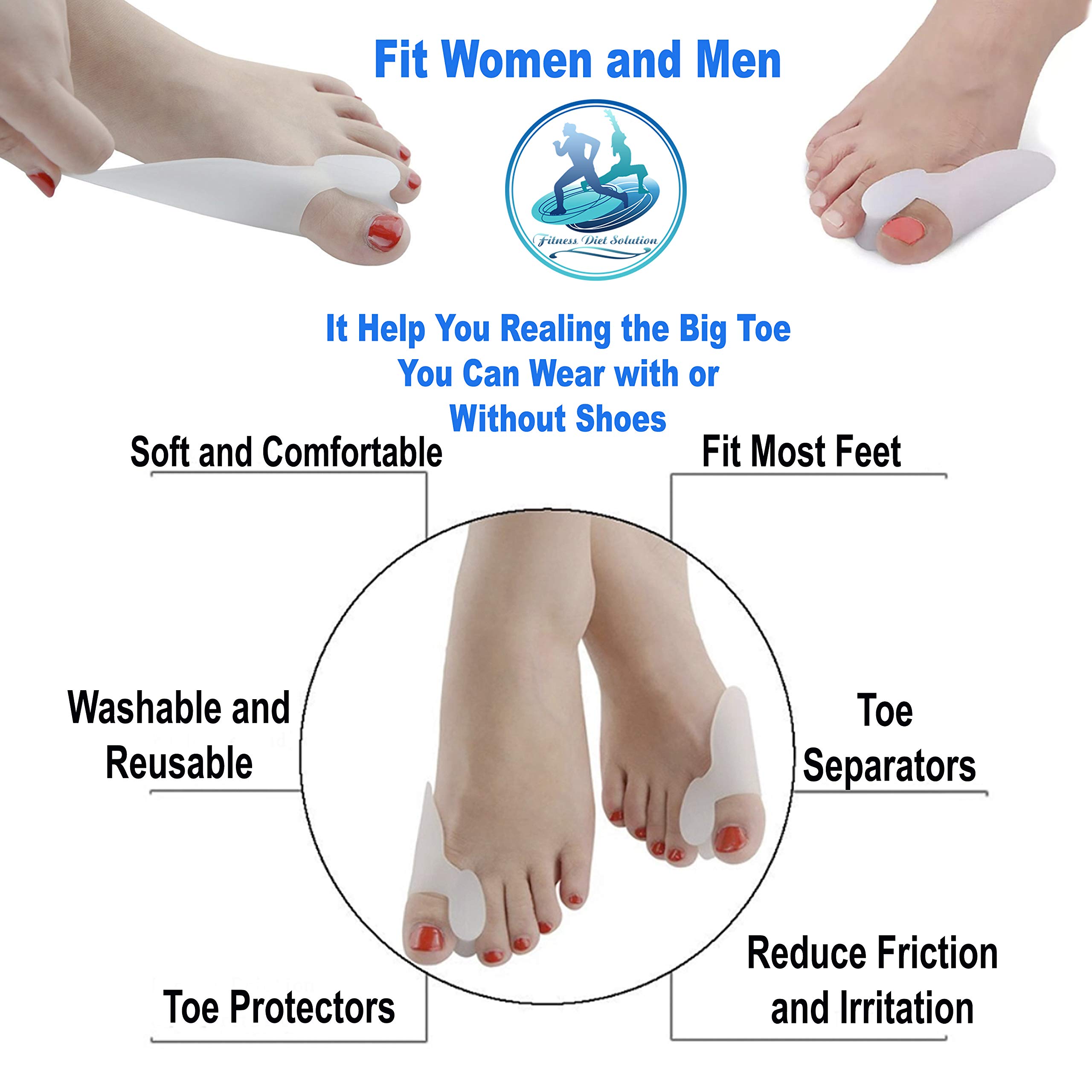 Bunion Corrector and Hallux Valgus Pain Relief Kit | Orthopedic Big Toe Straightener | Adjustable Splint Protective Sleeves | Toe Separator Spacer, Splint Correction Aid for Women,Men - 11 Pack