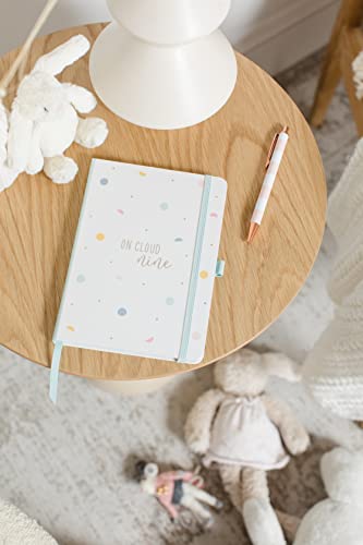 Busy B Baby B Pregnancy Journal with Diary, Notebook and 4 Storage Pockets - Cream, Neutral