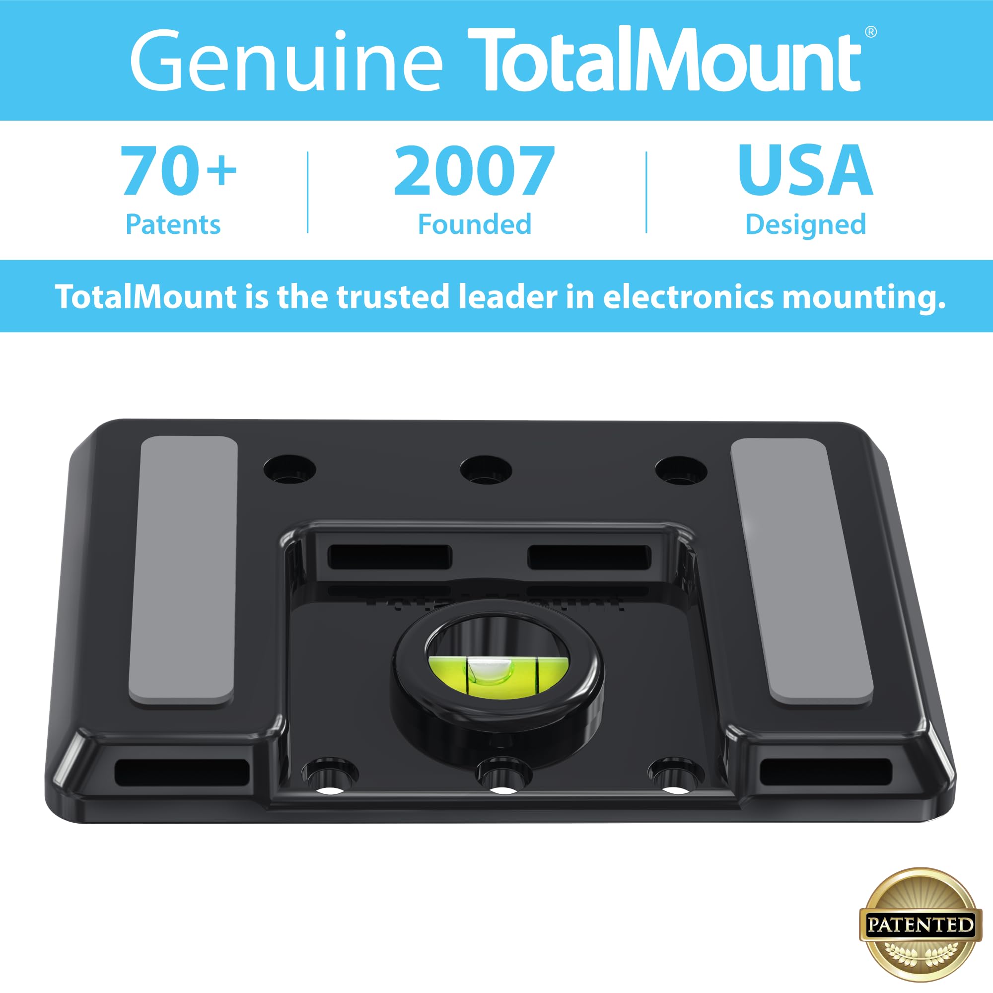 TotalMount Universal Mount for Electronics β Adjustable Strap Wall Mount for Your Router, Wireless System, Cable Modem, DVR, Xbox, PlayStation, and More (Black, Professional Shelf)