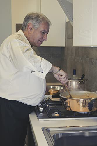 CREARTISTIC 100% Made in Italy Copper pot β Italian Risotto Copper Chef Pot - 12,6x3,7 inch, 5.8 Qt β 2 Brass Handles - Hand Hammered - Practical spout - Rice cooker β Italian Cookware - Pure Copper
