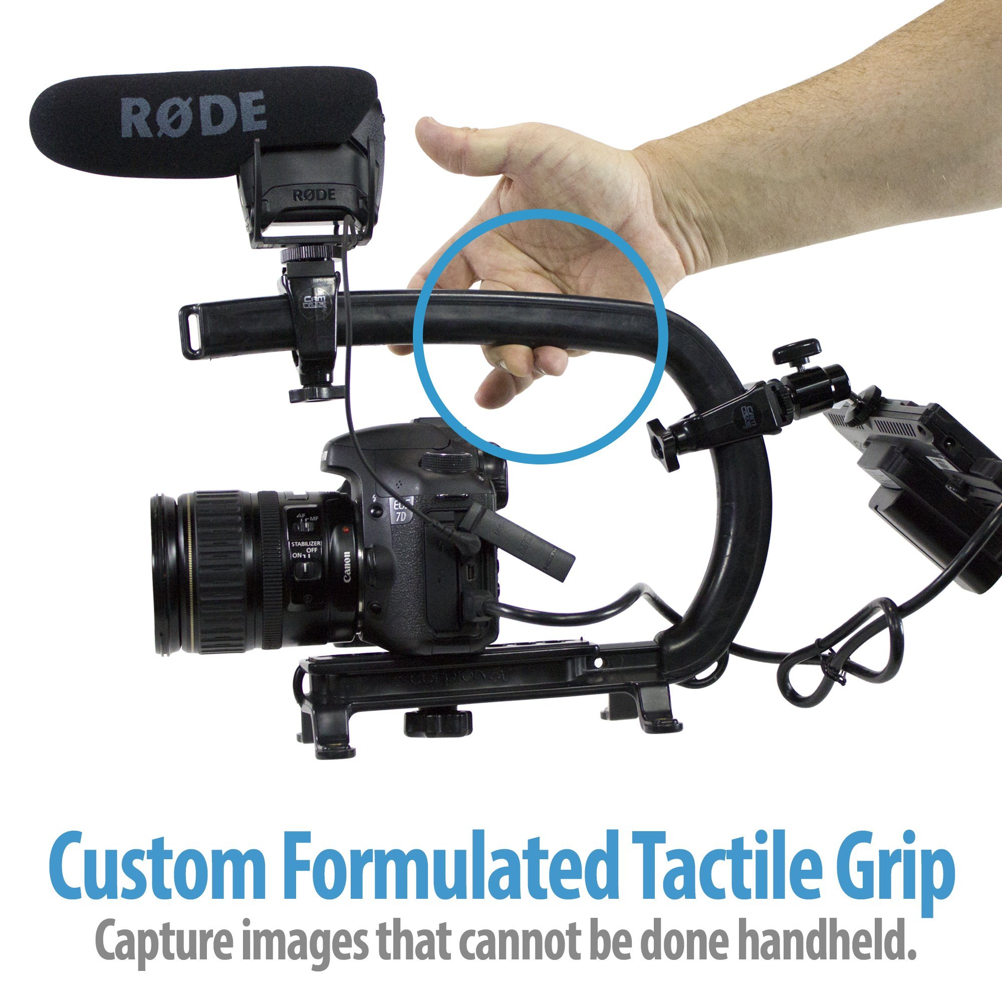 Cam Caddie Scorpion EX Handheld Camera Stabilizer with Threaded Feet - Professional Steadycam for most Cameras, Camcorders, Mobile Phones and Action Sports Cams - Mounting Accessories Included - Black