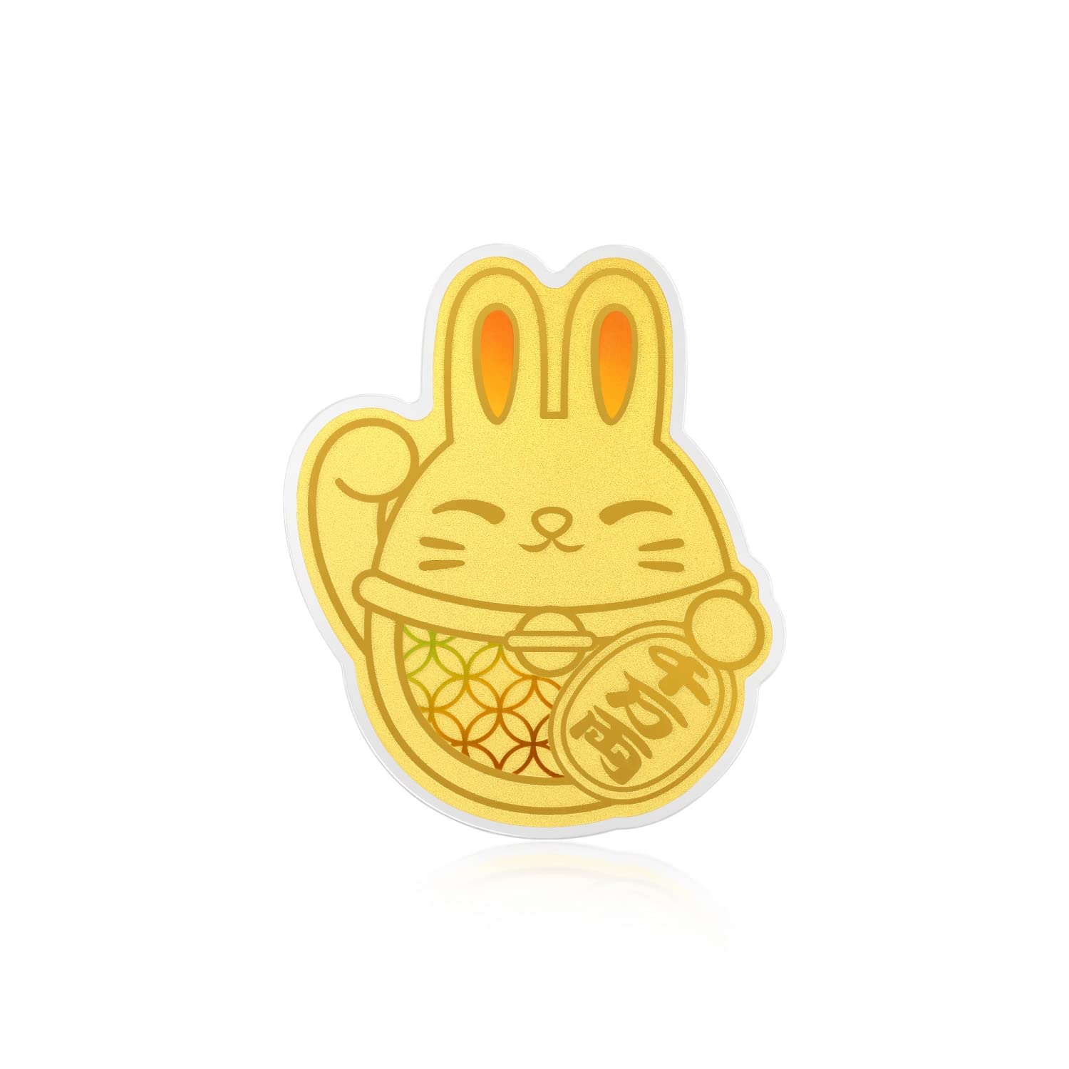 CHOW SANG 999 24K Solid Gold Energetic Lucky Cute Bunny Ingot for Women and Men 93797D