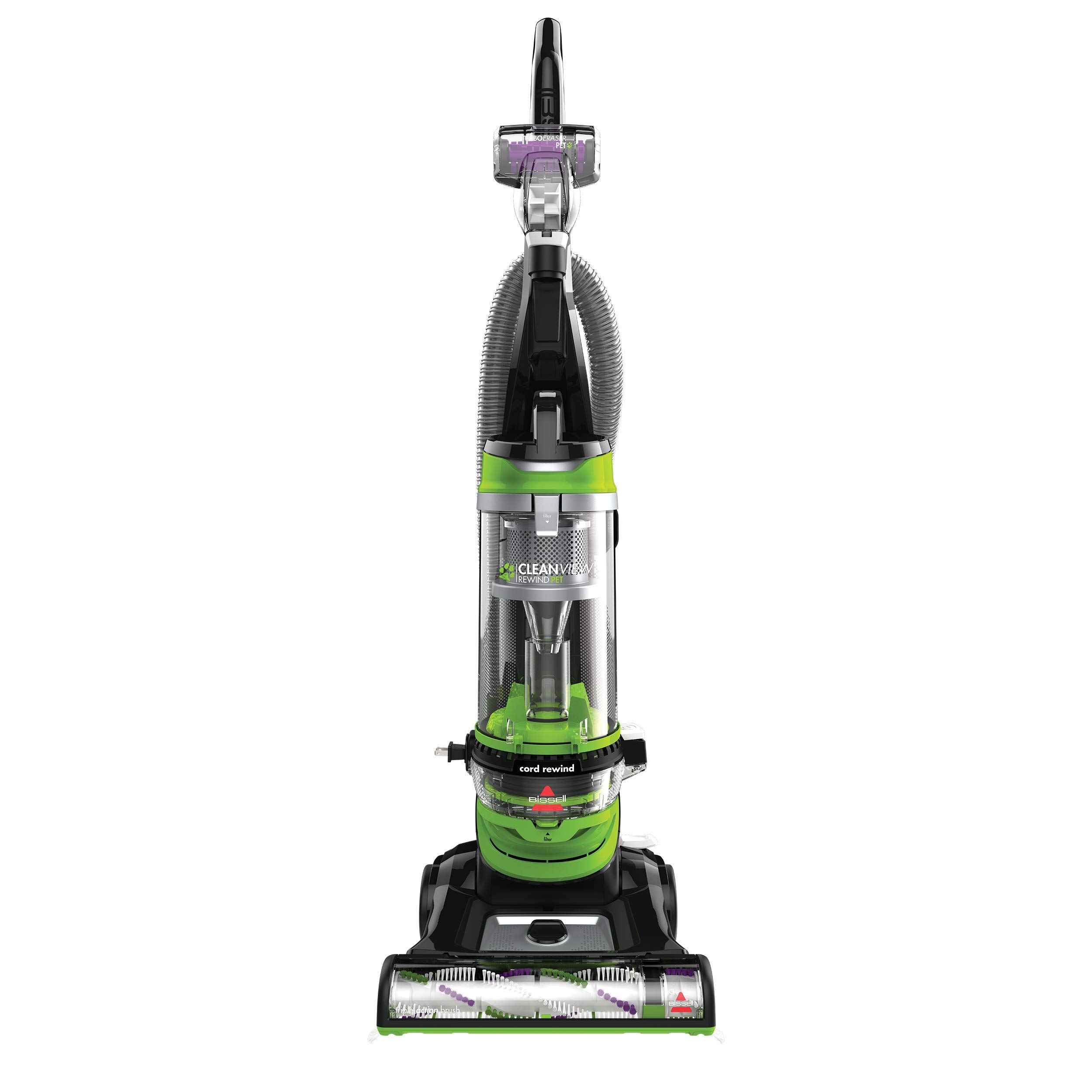 BISSELL Cleanview Rewind Pet Deluxe Upright Vacuum Cleaner, 24899, Green (Renewed)