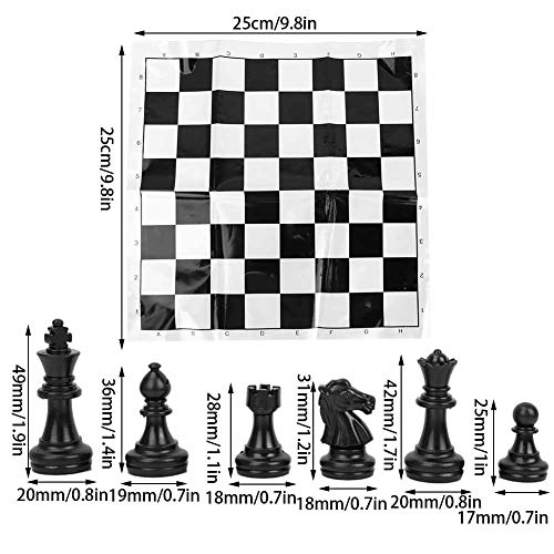 Sturdy International Chess, Portable Chessboard Set, Folded Chess Lovers for Above Age 6 Party Activities Home(White)