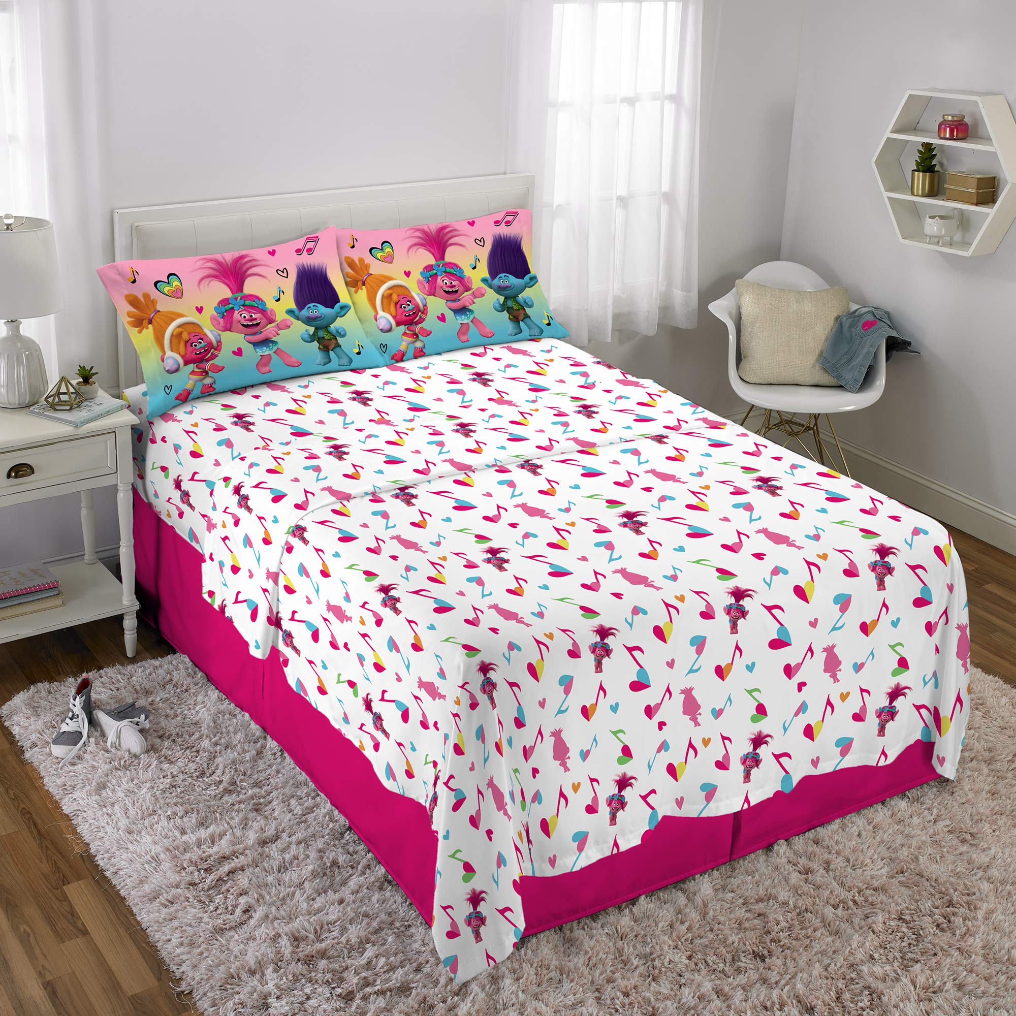 Franco Kids Bedding Super Soft Sheet Set, 4 Piece Full Size, Trolls(Print May Vary)