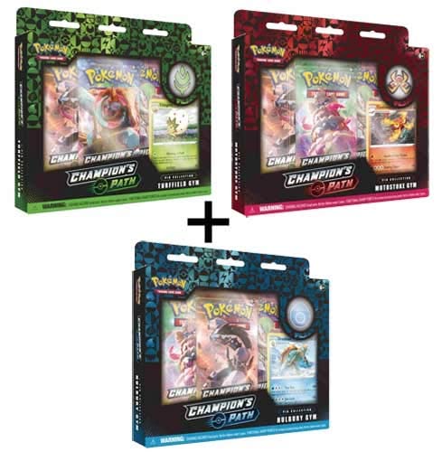 Pokemon Champion's Path Pin Collection Box Sets (Turfield, Hulbury, Motostoke Gyms!)