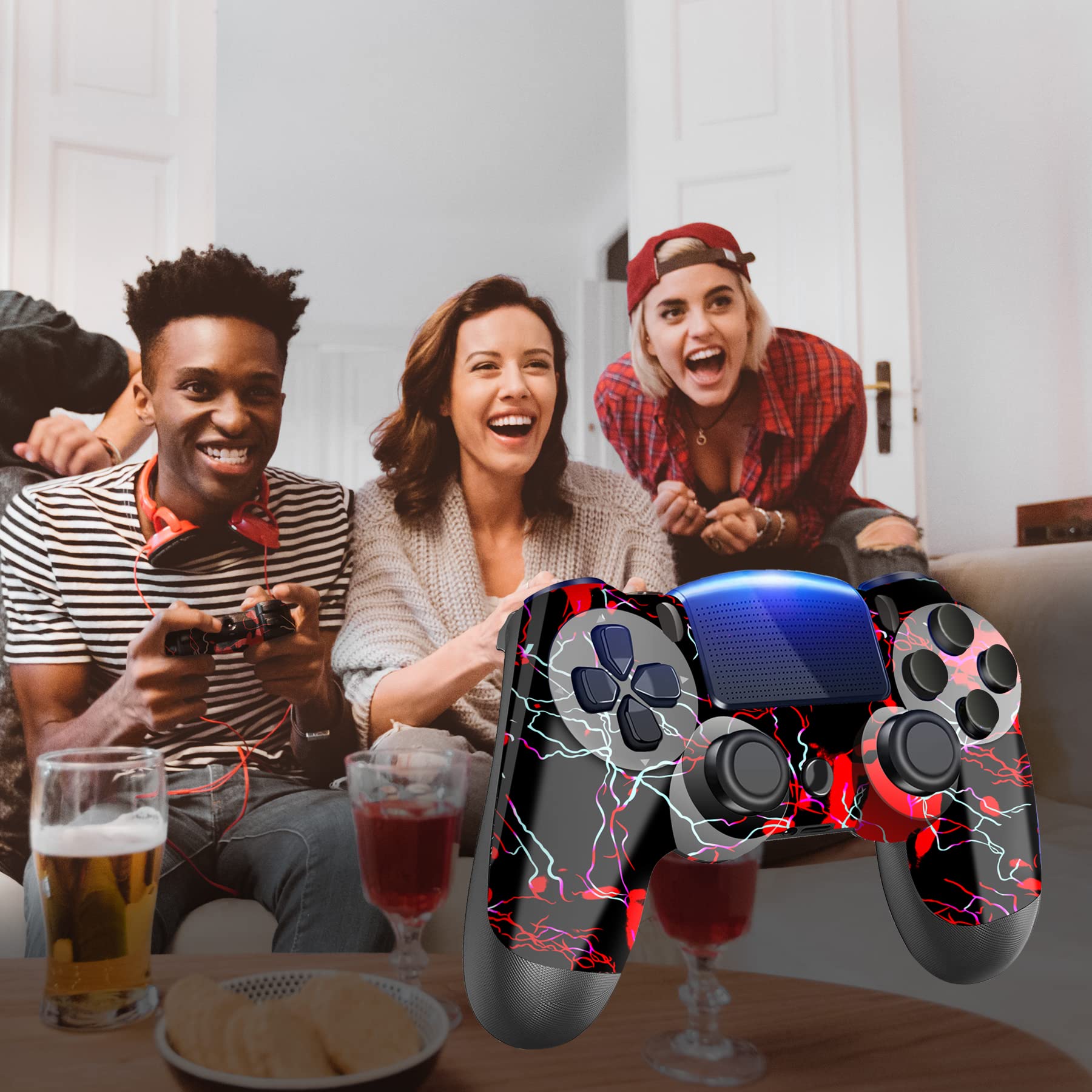 CFORWARD Wireless Controller for Play4/Slim/Pro/PC,Remote Game Controller,Replacement for Pa4 Gamepad Controller with 3.5m