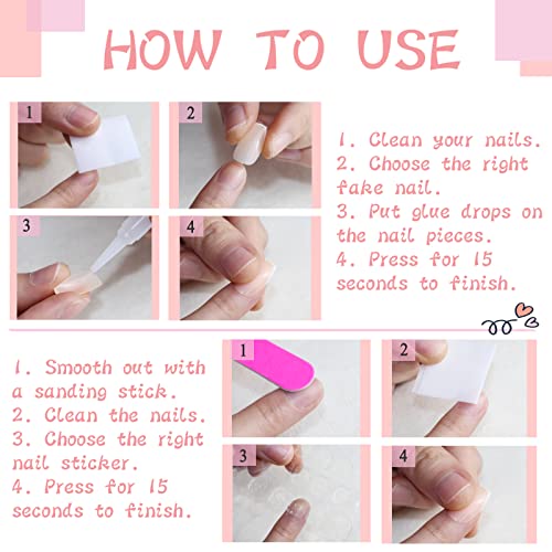 IMSOHOT Short Press on Nails Square Acrylic Fake Nails with Nail Glue Glossy Squoval False Nails Ombre Brown Nails for Women 24Pcs