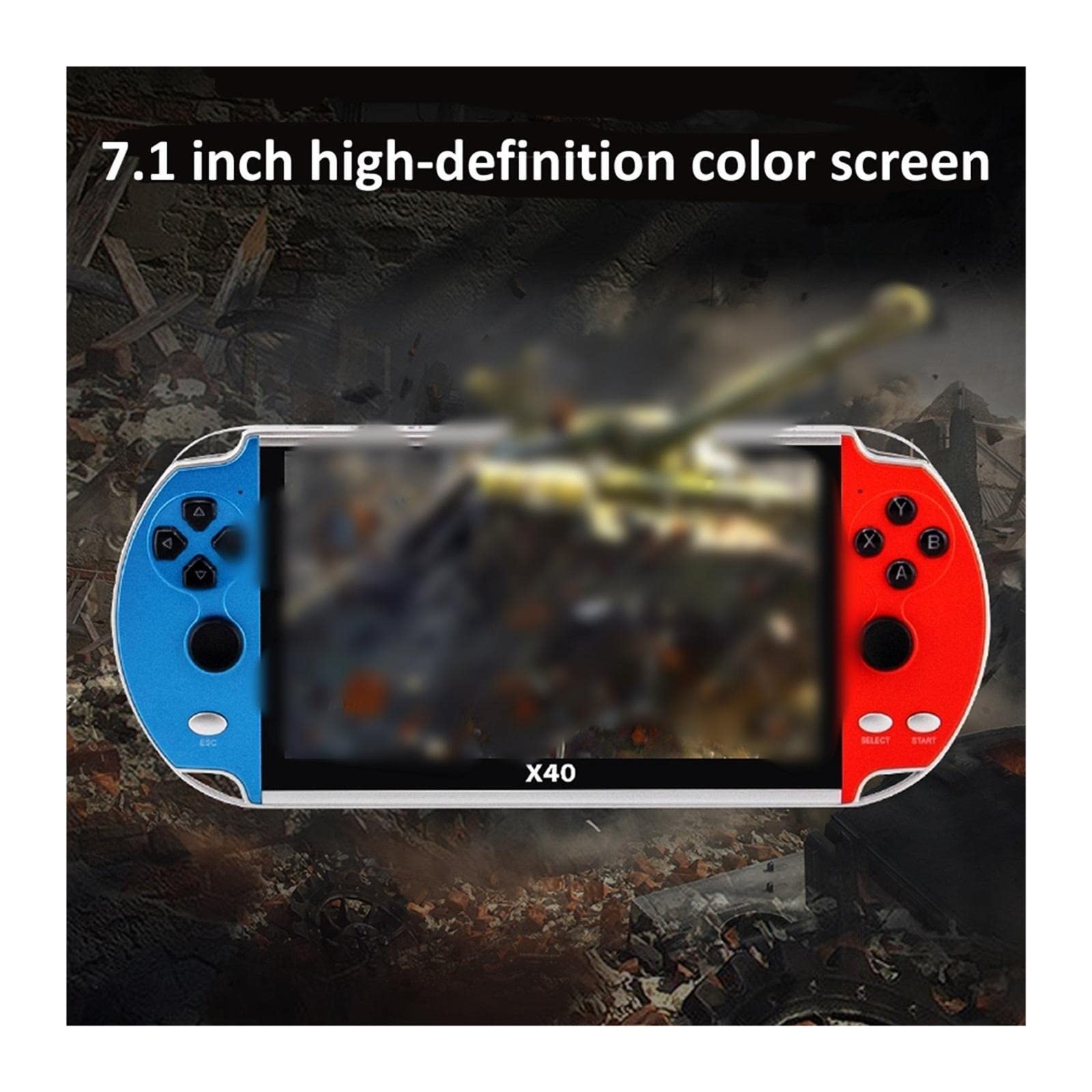DEFLAB 7.1-inch Large Screen X40 Video Game Console, Built-in 20000+Games Support Neogeo/SNES/Fc/MD Emulator Arcade