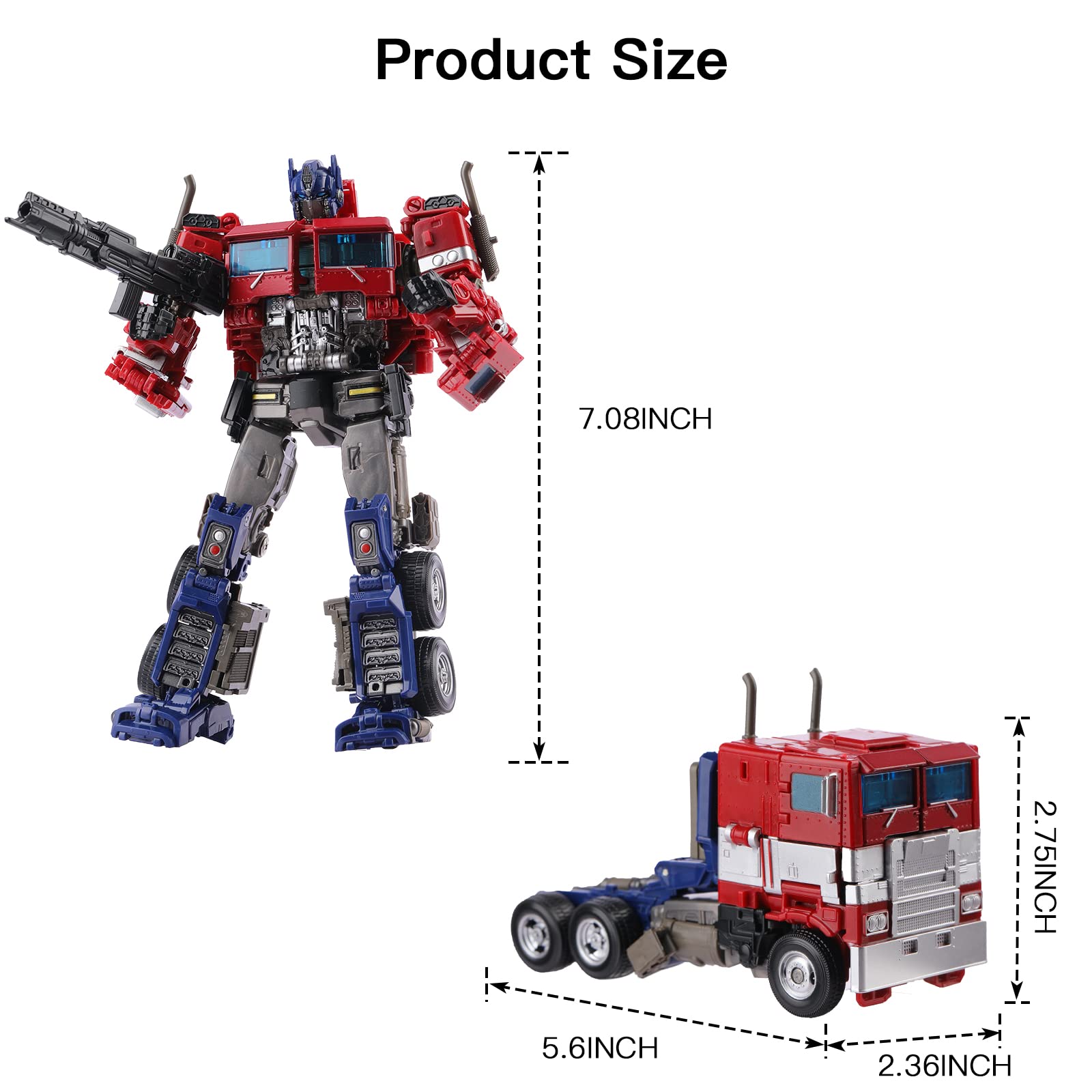 Deformation Car Robot Toy Figure, Auto Transforming Alloy Model, Ideal Gift for Kids & Movie Fans - Red