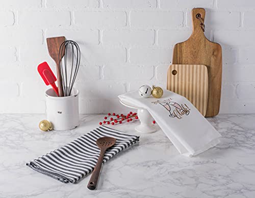 DII Christmas Tea Towels Decorative Kitchen Dish Towel Set, 18x28, Pop Fizz Clink!, 2 Piece