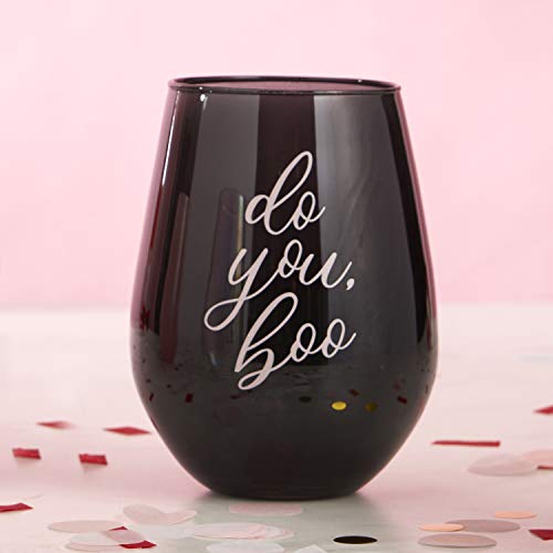 Creative Brands Slant CollectionsStemless Wine Glass, Jumbo- 30-Ounce, Do You Boo