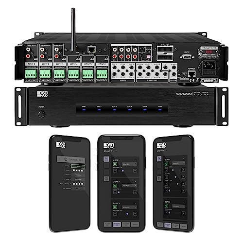 OSD Nero Max12: 6-Zone, 6-Source Amplifier 80W Power, Multi-Room Audio Control, App Integration for iOS & Android, Expand up to 18 Zones, Control4 Driver Support