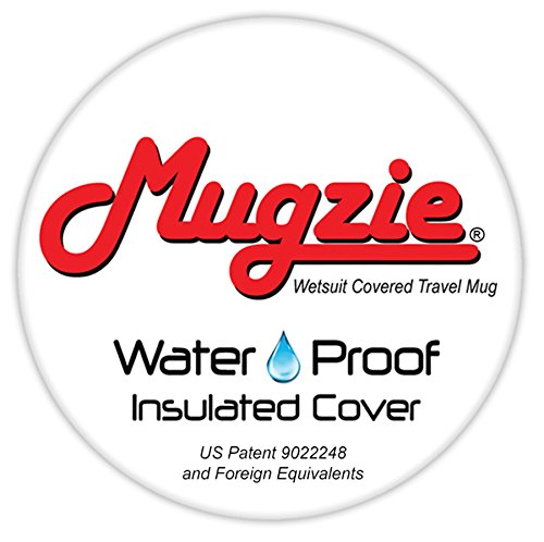 Mugzie Hokusai Great Wave Travel Mug with Insulated Wetsuit Cover, 16 oz, Black