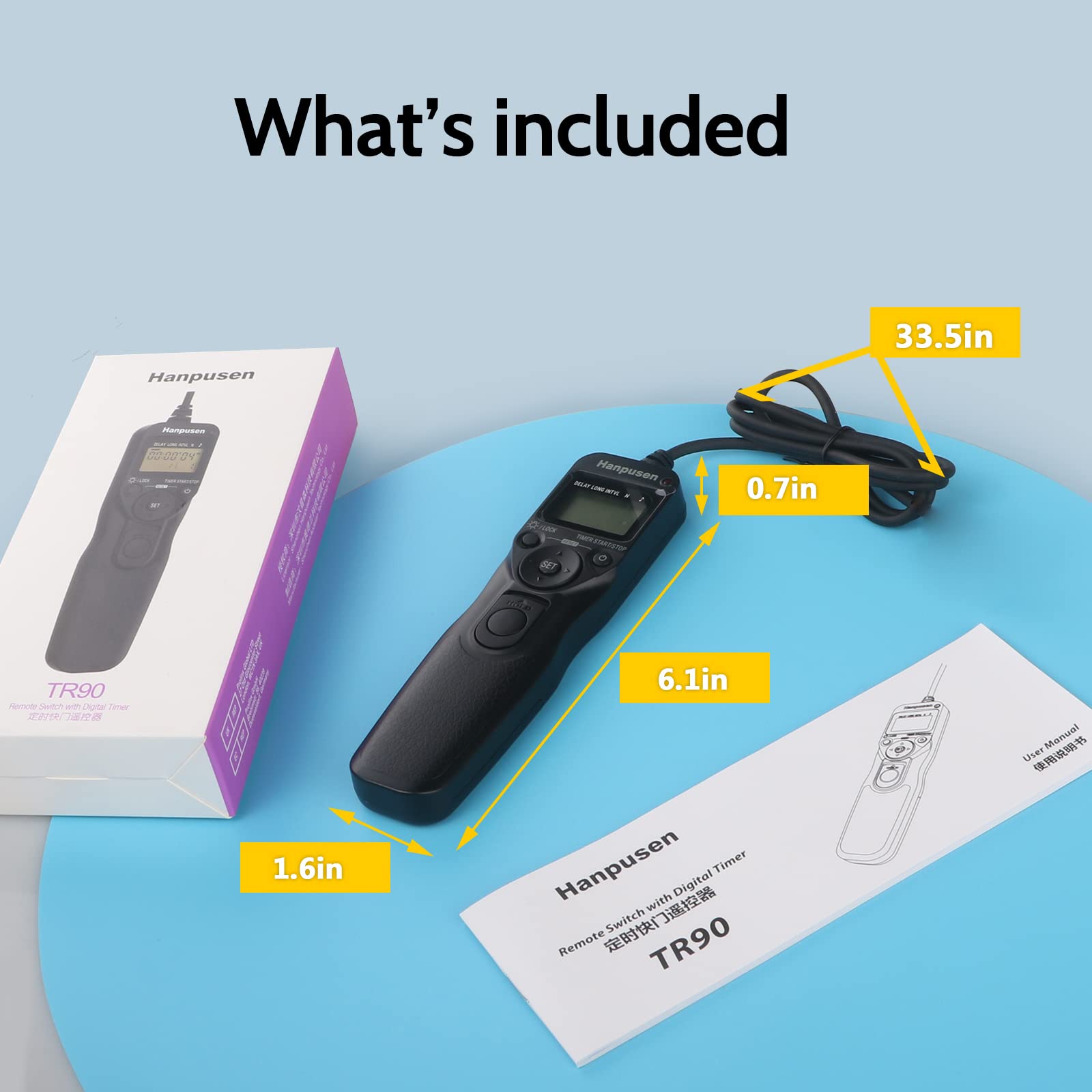 Camera Remote Timer Intervalometer Shutter Release Compatible with Nikon D3, D4, D4s, D5, D6, D850, D810, D800, D700, D500, D300, D200, F6, F100, F5, F90, N90s, D1X, D2H; Replaces Nikon MC-30A