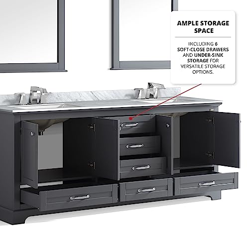 Lexora Dukes 80 in. W x 22 in. D Dark Grey Double Bath Vanity