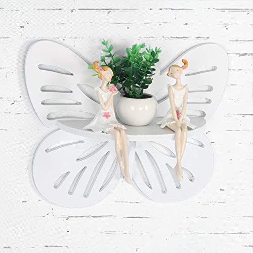Floating Shelves Wall Mounted Shelf Butterfly Shape for Bedroom Bathroom Living Room Kitchen Home Office Laundry Room, 13 x 4.72 x 10.63in