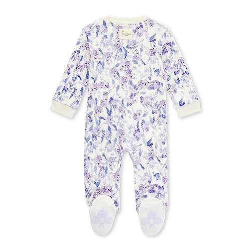 Burt's Bees Baby Baby Girls' Sleep and Play One-Piece Zip Front Pjs, Wisteria, 0-3 Months
