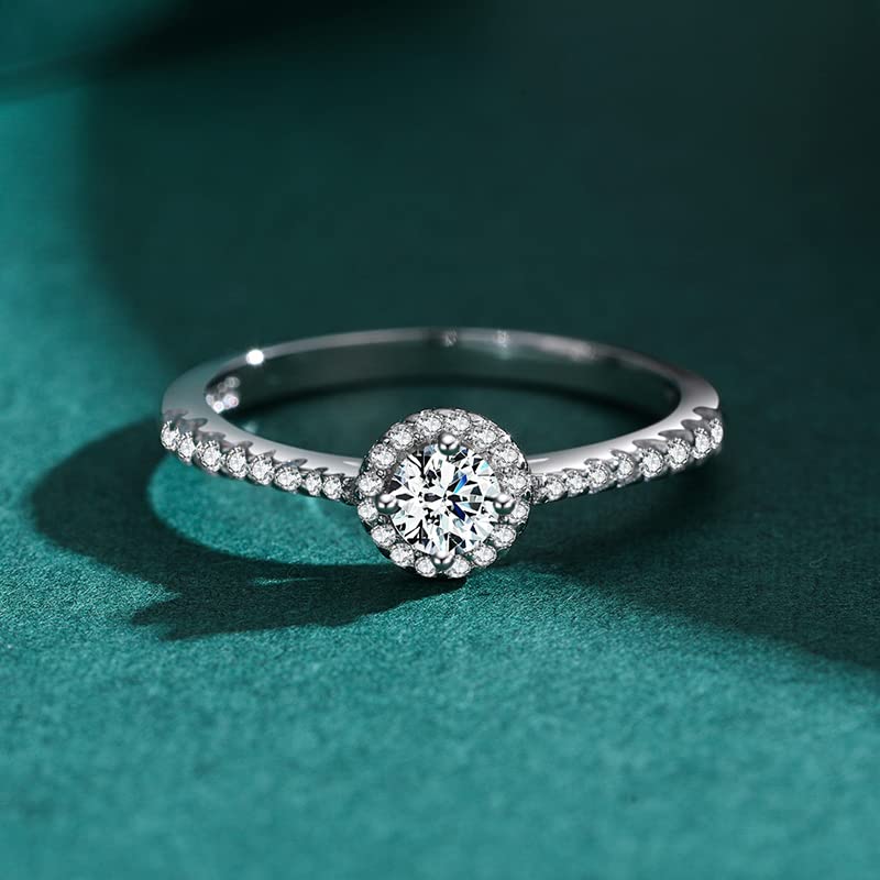 Cpallie Wedding Rings for Women Silver Rings: Cubic Zirconia Engagement Rings Diamond Statement Ring Promise Rings for Her Size 7