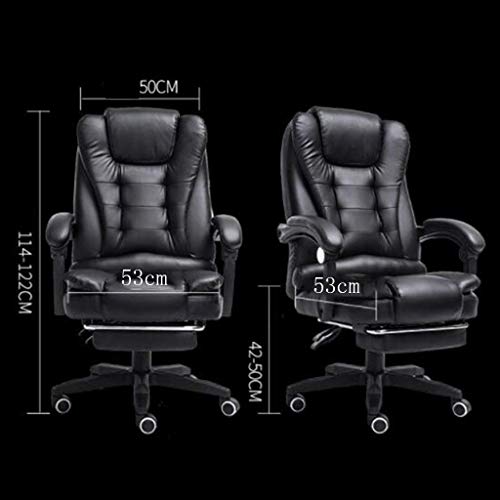 ZLBYB Office Chairs with Pillow Foot Pad Seat Back Adjustable Lifting Tilt Swivel Chair Artificial Leather Game Chair