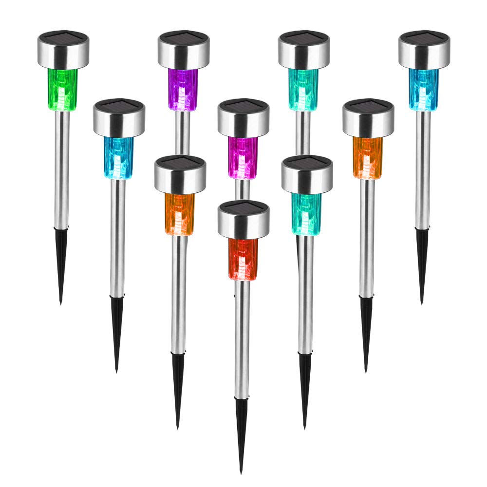 Solar Projection Colorful Lights, Landscape Lawn Garden Led Solar Lights, In-Ground Projection Solar Outdoor Garden Lights (RGB Colorful, Stainless Steel Lawn lamp pcs)