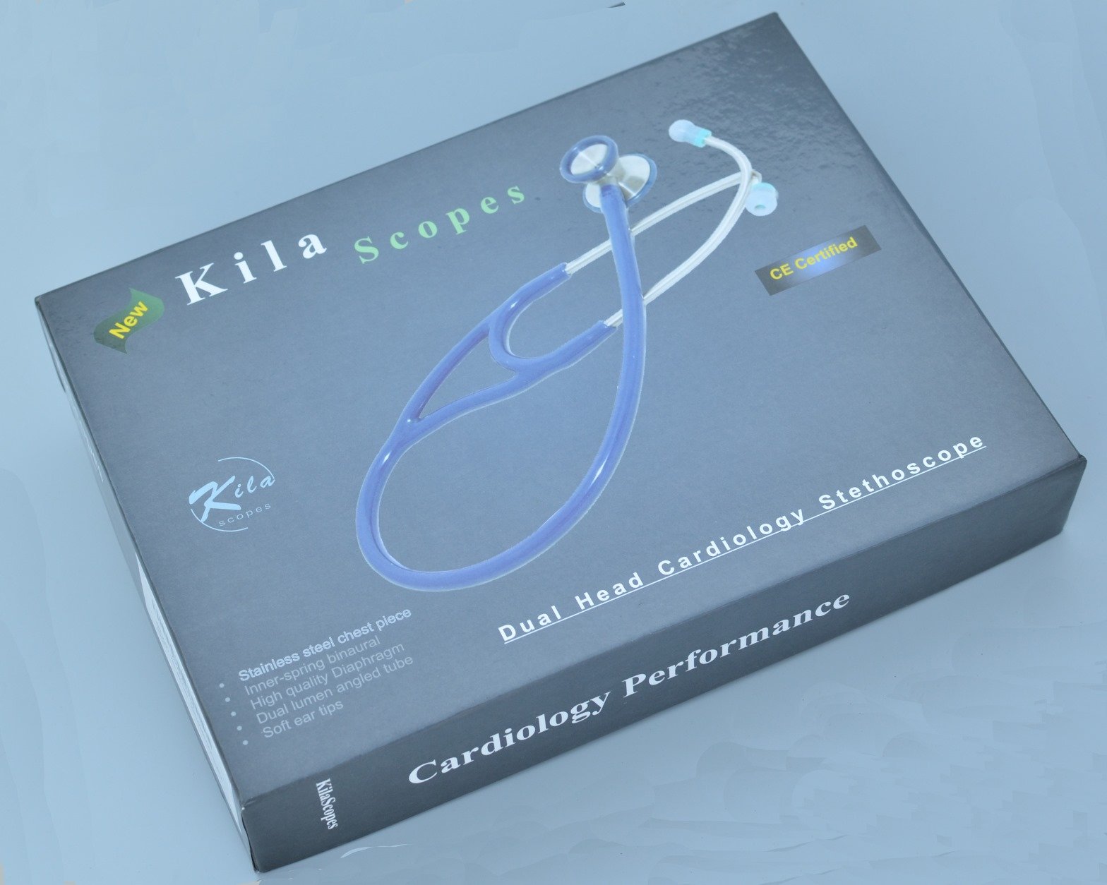 Kila Scopes Virtuoso Stethoscope - Professional Dual Head Cardiology & Diagnostic Stethoscope for Doctors and Nurses - with Accessories, K750 Sky Blue