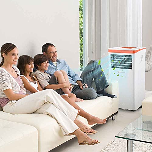 Yescom 10,000 BTU Portable Air Conditioner for Rooms up to 300 Sq. Ft Compact Home AC Unit with Built-in Dehumidifier & Fan & Sleep Modes Remote Control Dust Cover Window Mount Kit for Home/Office
