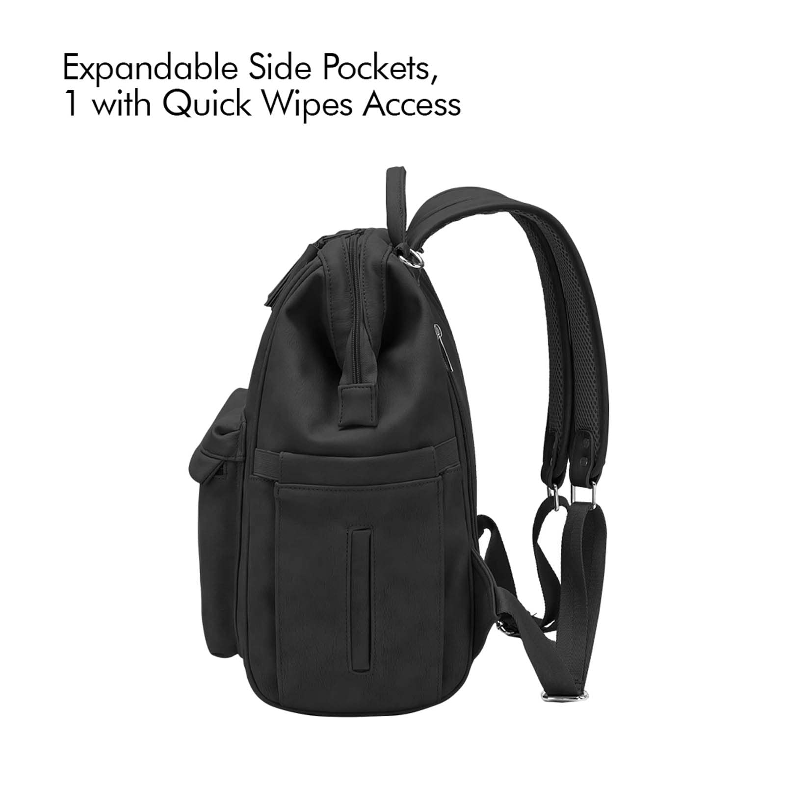Diaper Changing Backpack – Nappy Bags for New Born Babies, Multi-Function Travel Baby Bag & Multi Pocket Backpack for mom (Black)