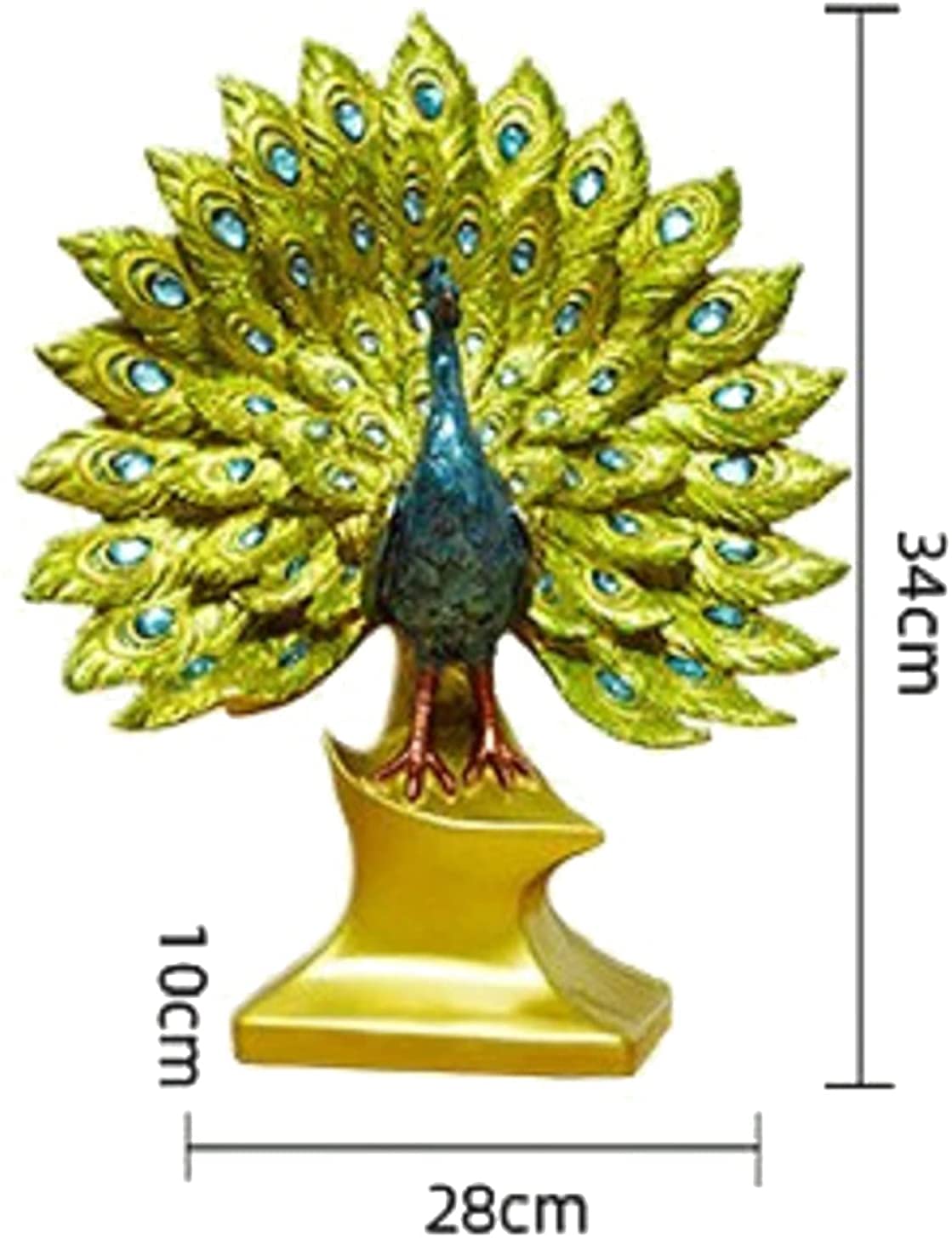 Peacock Figurine Desktop Statue Modern Peacock Ornament Desk Table Statue for Home Bedroom Living Room Garden Office - Style 03