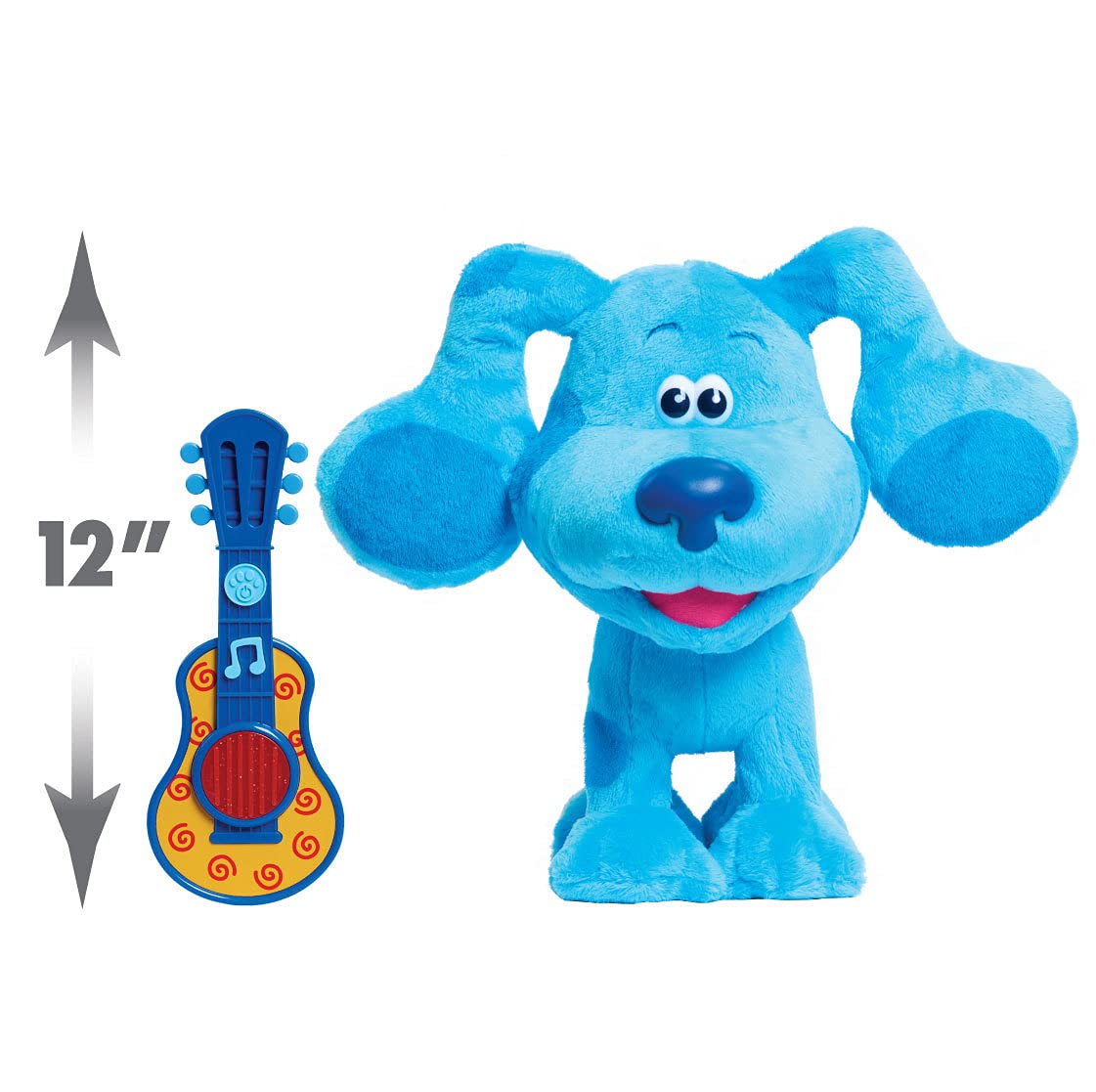 Blue’s Clues & You! Dance-Along 12-inch Blue Plush Stuffed Animal, Guitar Plays Music from the Show, Dog