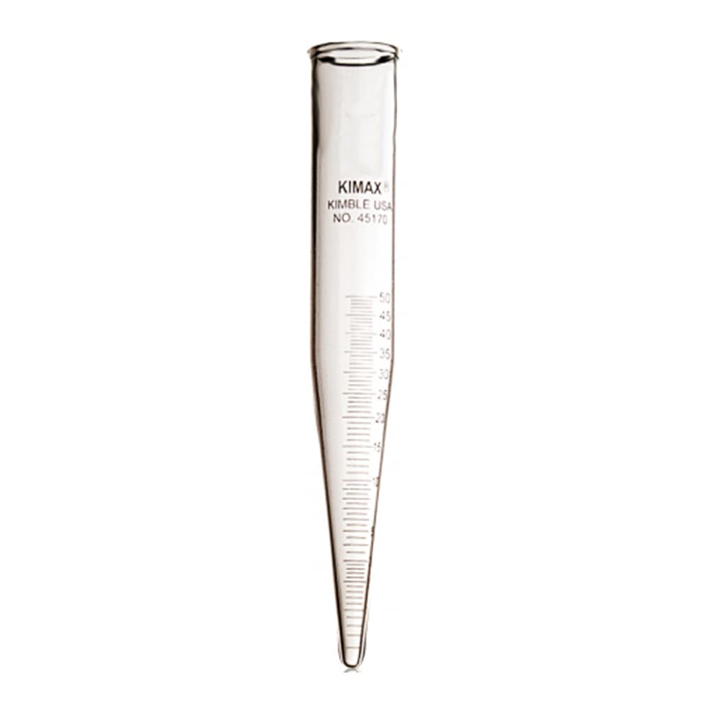 Kimble 45170-125 Glass Conical Bottom 12.5mL API Centrifuge Tube with Long Taper, Graduated, Calibrated 'To Contain', Clear, Case of 12