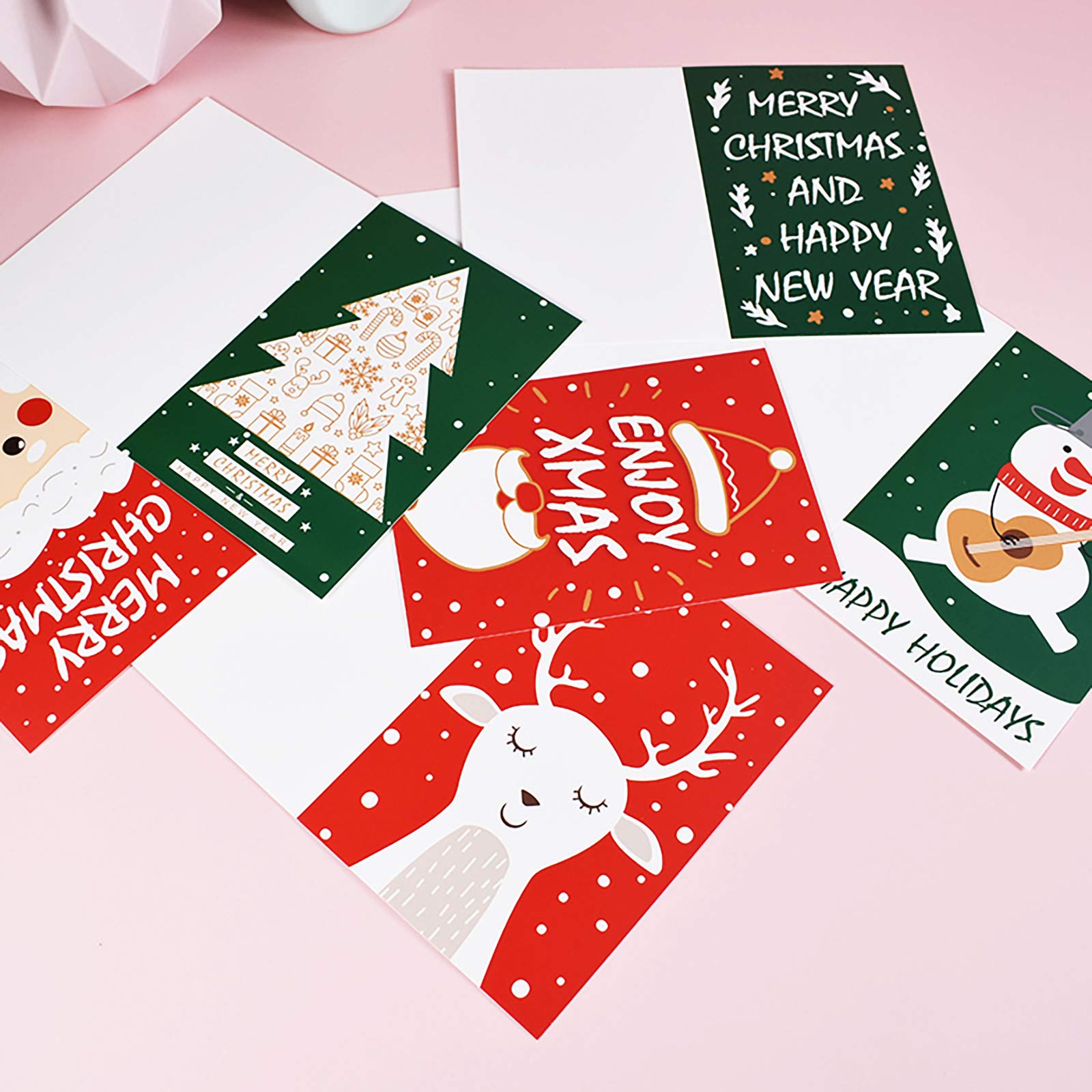 Christmas Cards Set Holiday Cards - Set of 24 cards 6 Assorted Designs, versed inside with envelopes