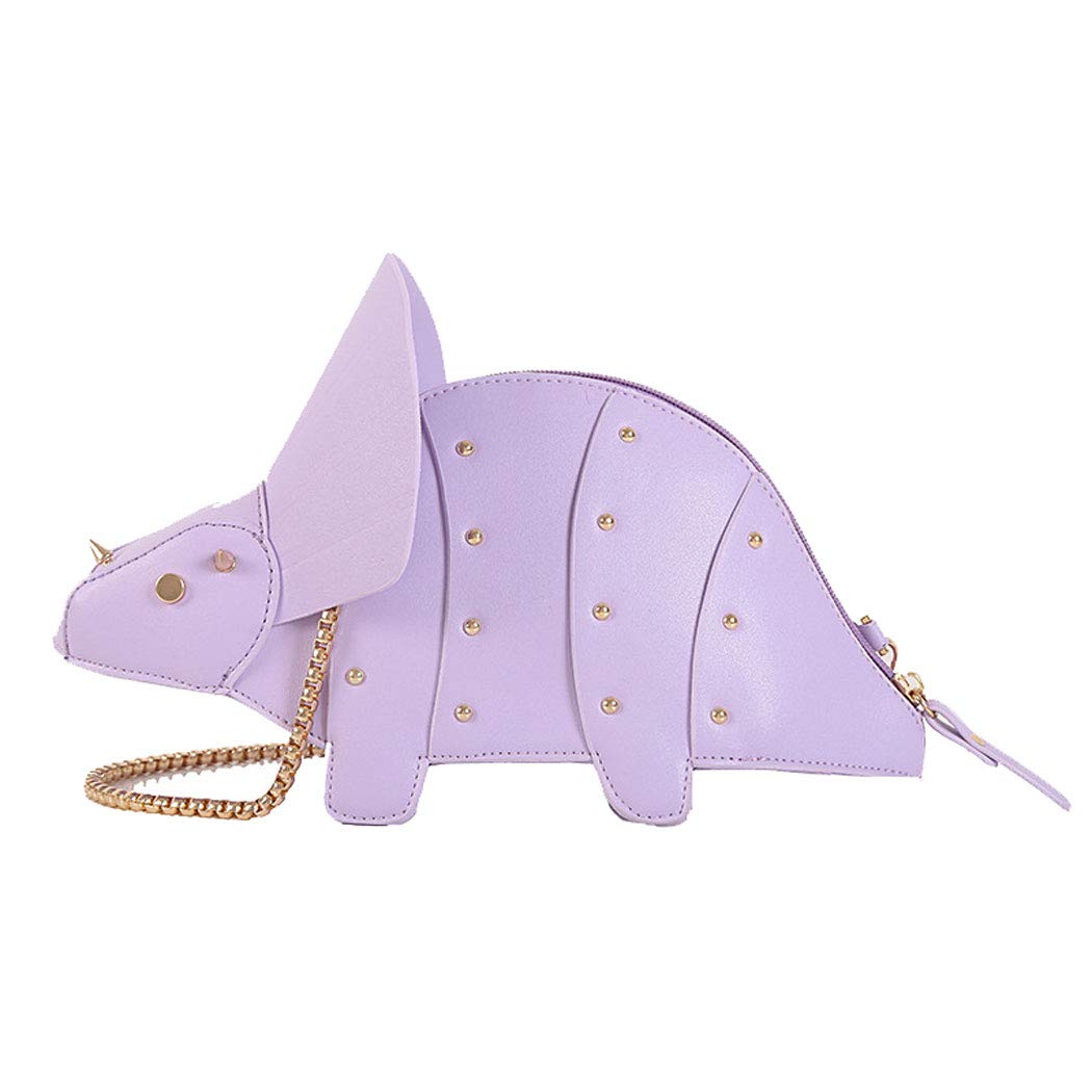 MILATA Dinosaur Shape Crossbody Shoulder Bag Women Pu Leather Rivet Chic Clutch Purse for Girls (blue)