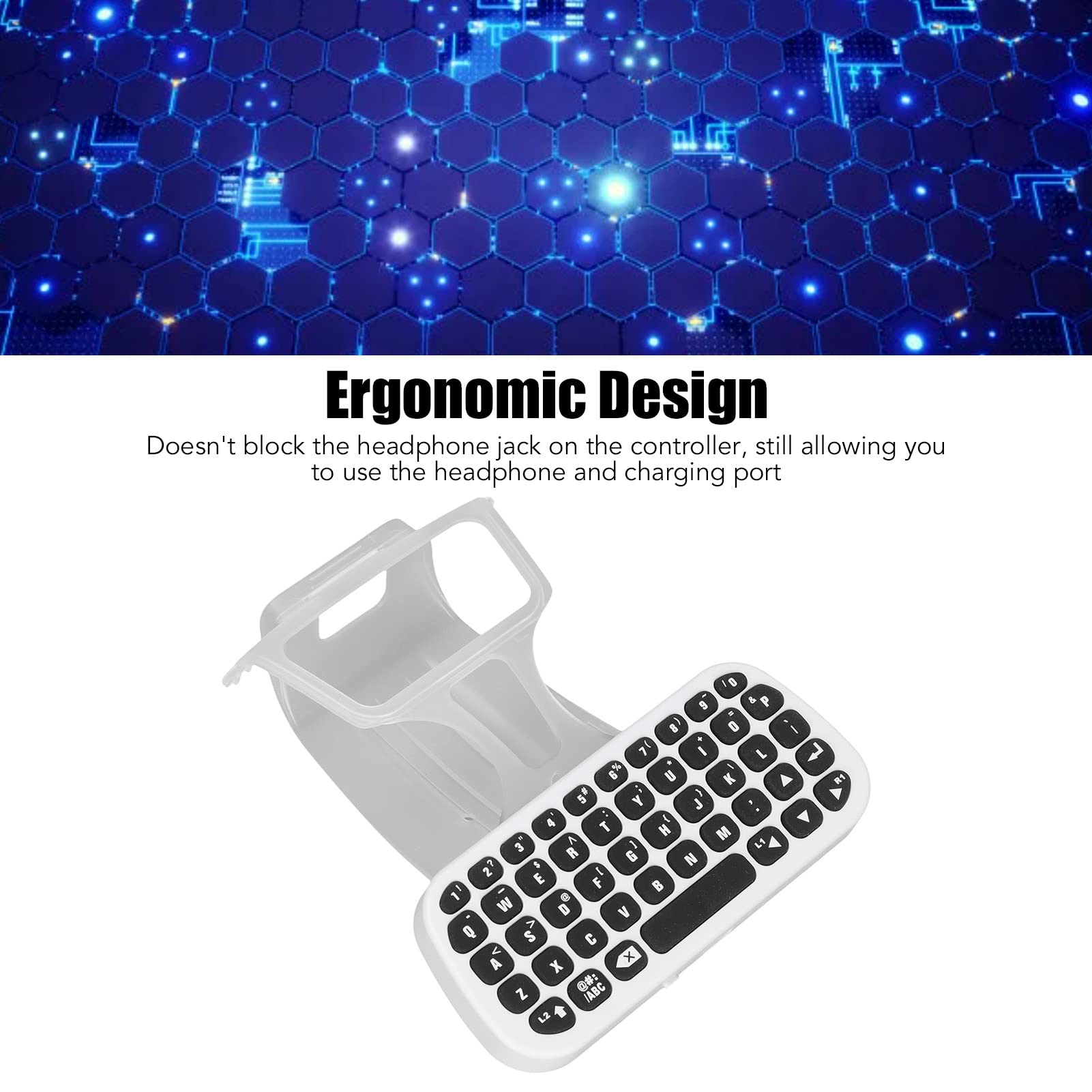 DAUERHAFT Controller Keypad, Simple To Install Wireless Gamepad Keyboard Plug and Play with Clip for Chat
