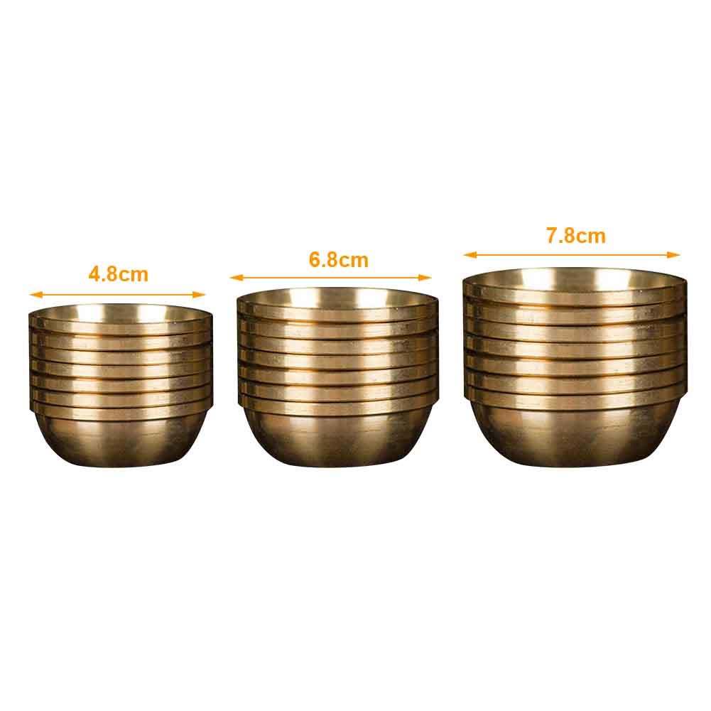 CALIDAKA 7 Pcs Tibetan Buddhist Supplies Offering Bowls, Brass Water Offering Bowl Copper Bowl Set