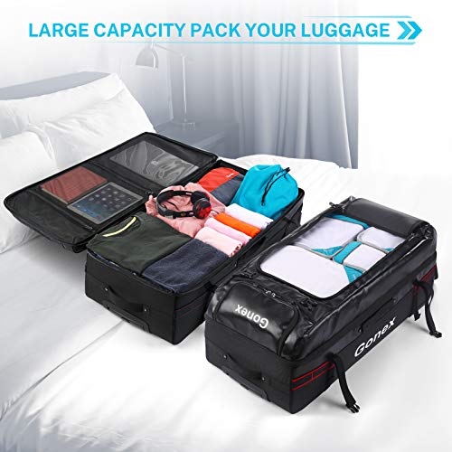 Gonex Rolling Duffle Bag with Wheels, 100L Water Repellent Large Wheeled Travel Duffel Luggage with Rollers 33 inch, Black