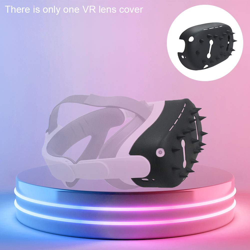 CALIDAKA VR Protection Case for Oculus-Quest 2 Shell Cap,Silicone Protective Headset Cover Compatible for Oculus-Quest 2,Front Face VR Gaming Headset Accessories Anti Throw Sweatproof