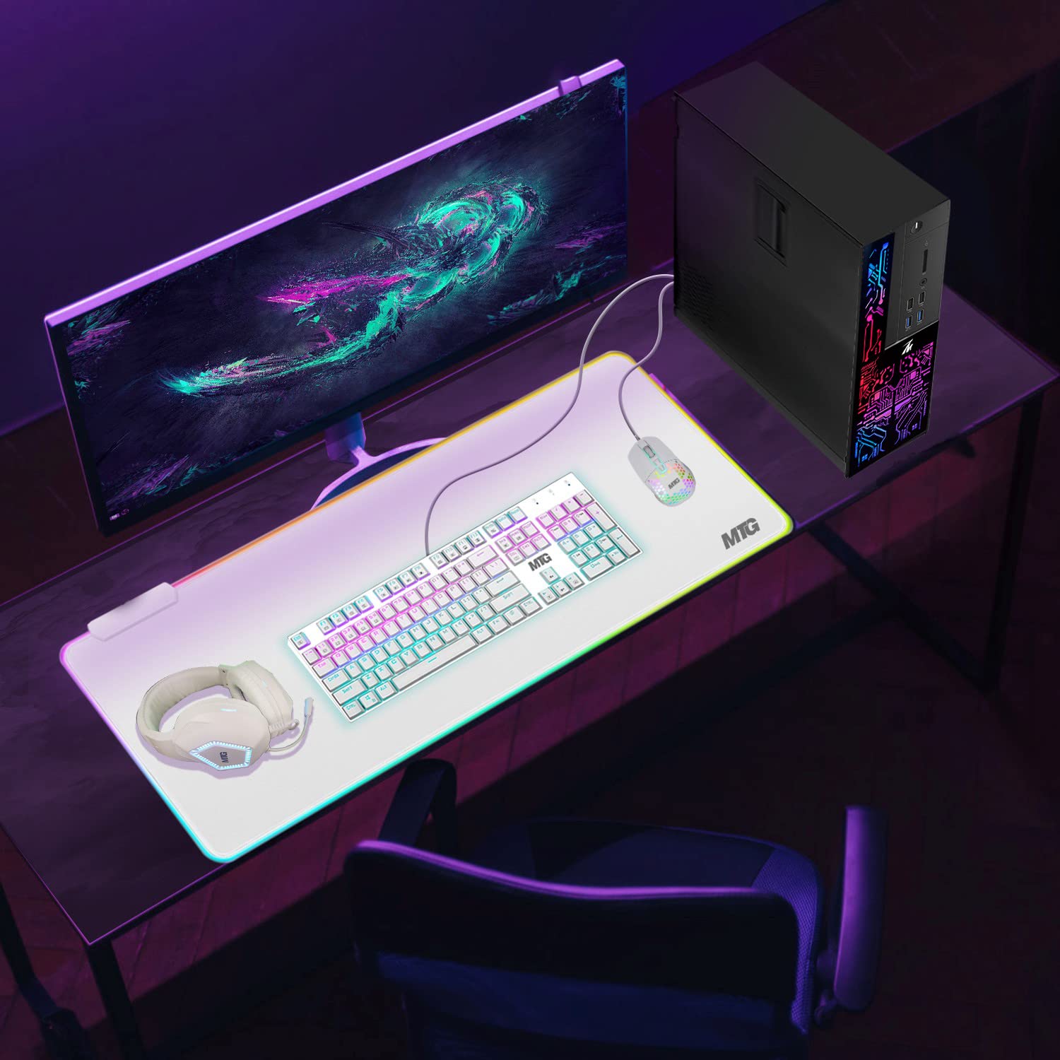 Computer Desktop PC, Intel Core i3-6100, TechMagnet Siwa 6, 8GB RAM, 1TB HDD, 27 Inch 165Hz Gaming Monitor, Gaming Kit, Windows 10 Pro (Renewed)