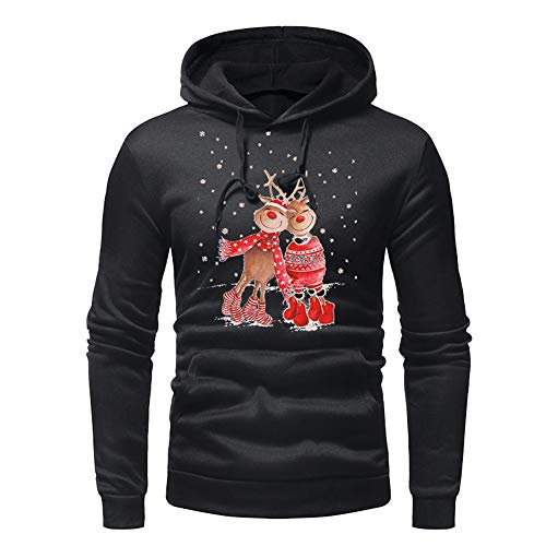 Thenlian Men‘s Long Sleeve Autumn Winter Patchwork Zipper Hoodies Top Blouse Tracksuits Hooded Sweater(L, Black 4)