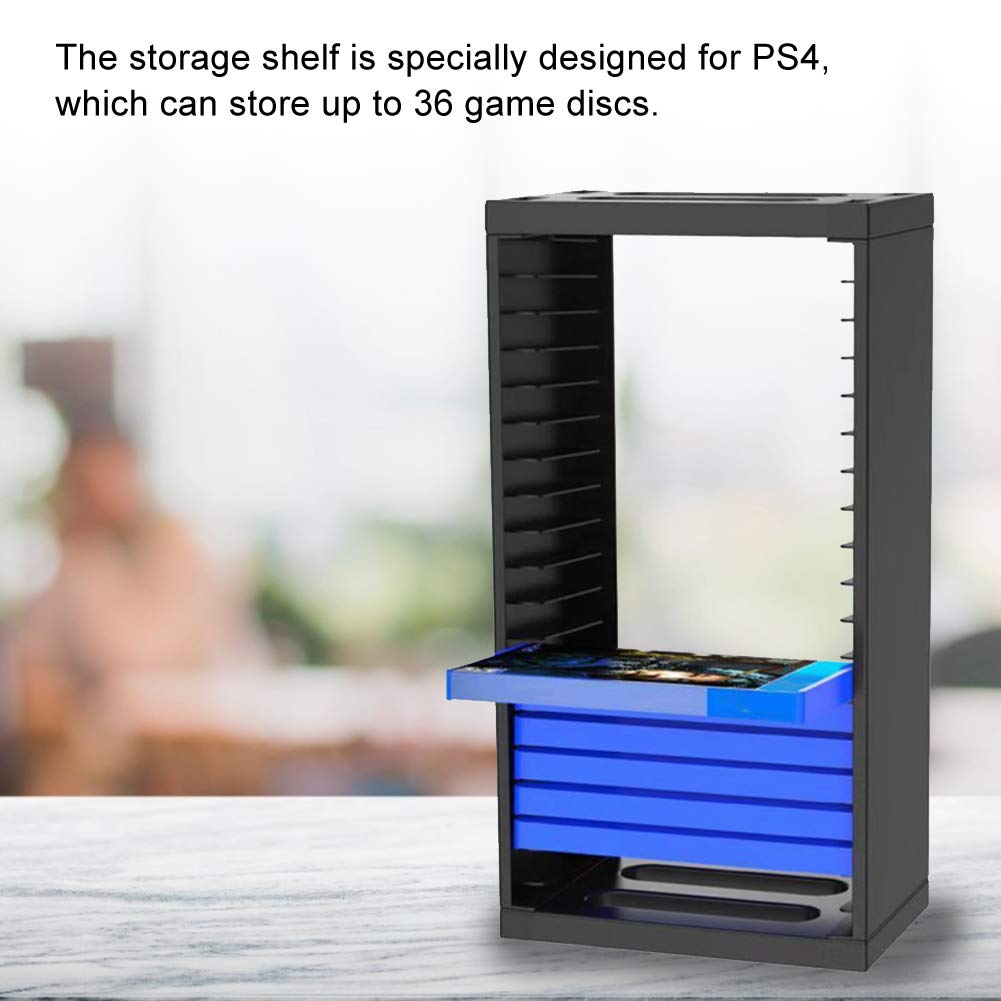 DAUERHAFT Game Disc Organizer, Game Disc Storage Shelf Large Capacity Double Tier Professional for Video Game Store for Home
