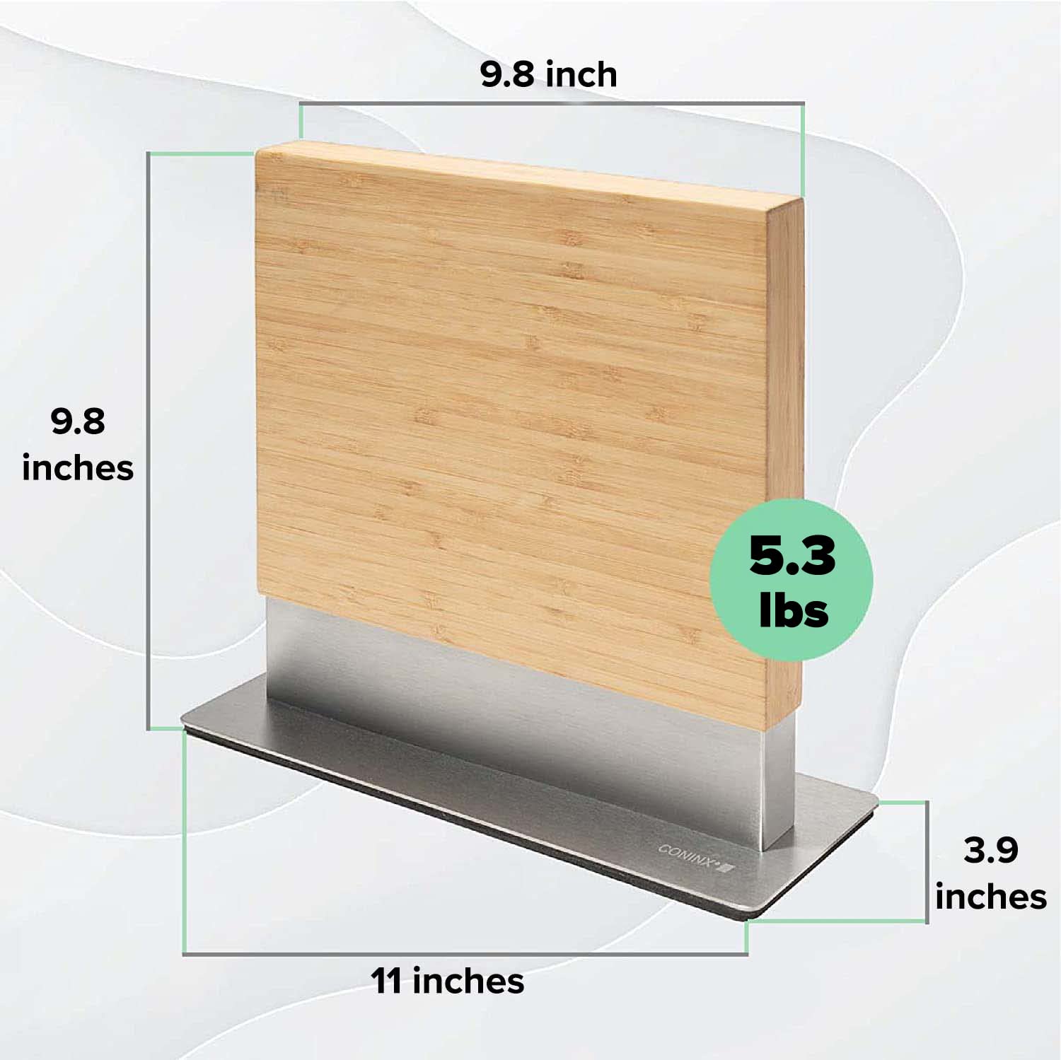 Coninx Double Sided Magnetic Knife Block - Magnetic Knife Holder - Knife Magnet - Bamboo Knife Holder - Knife Block without Knives - Magnetic Knife Stand (Bamboo Vertical)
